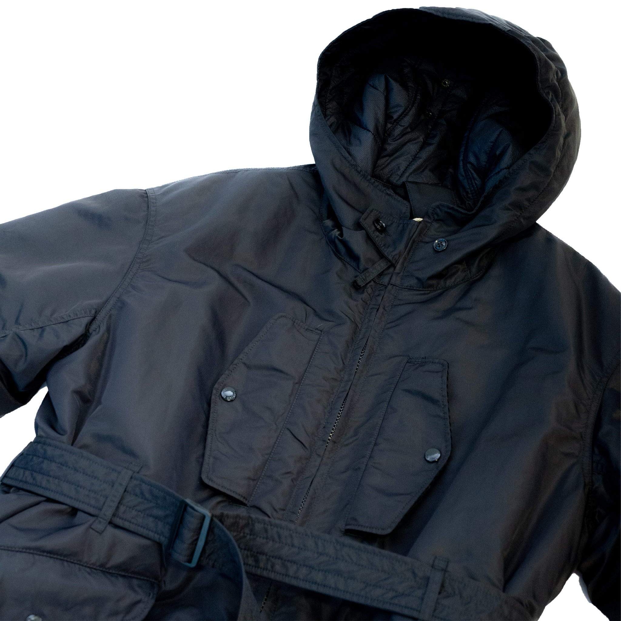 Engineered Garments Flight Satin Nylon Storm Coat - Black | Garmentory
