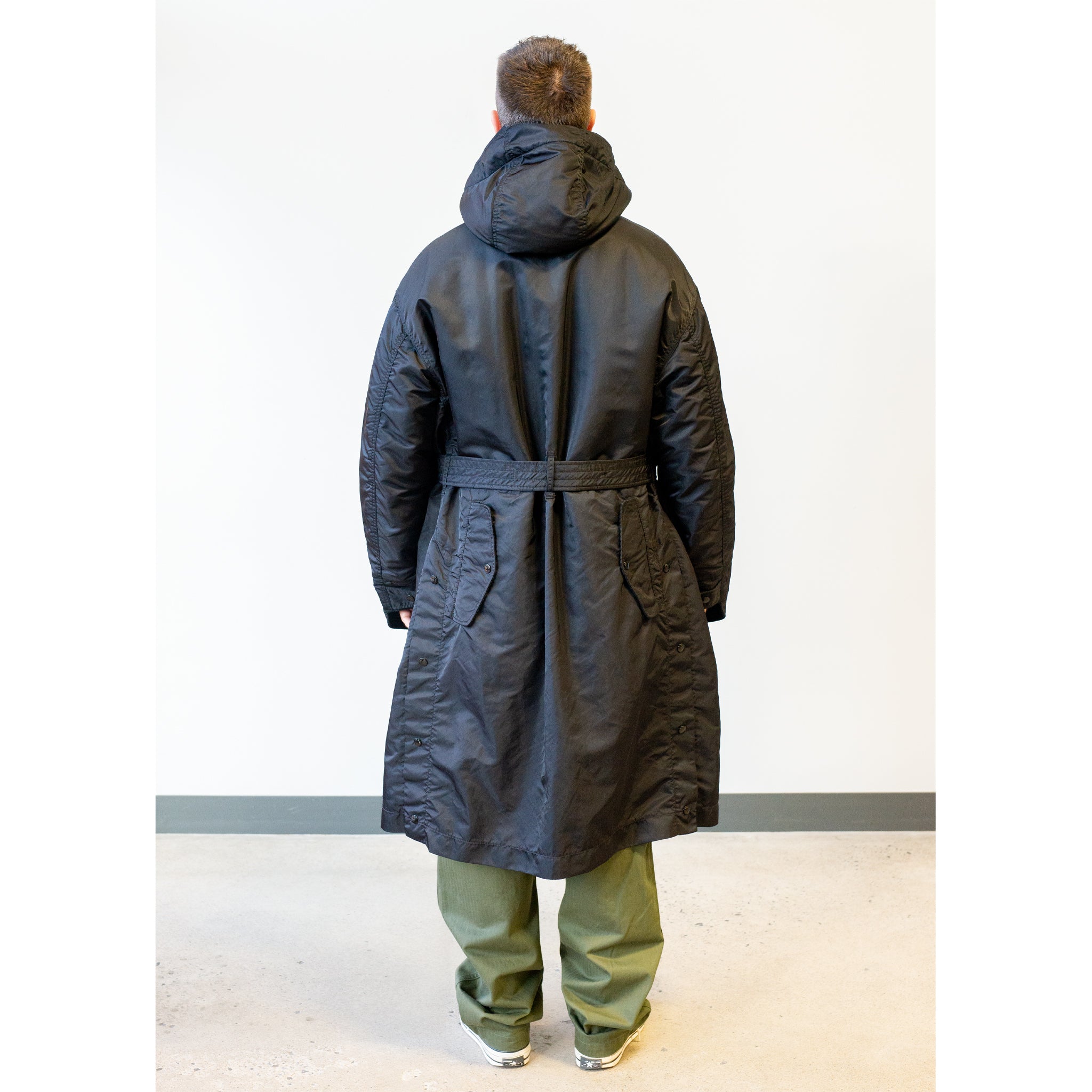Engineered Garments Flight Satin Nylon Storm Coat - Black | Garmentory
