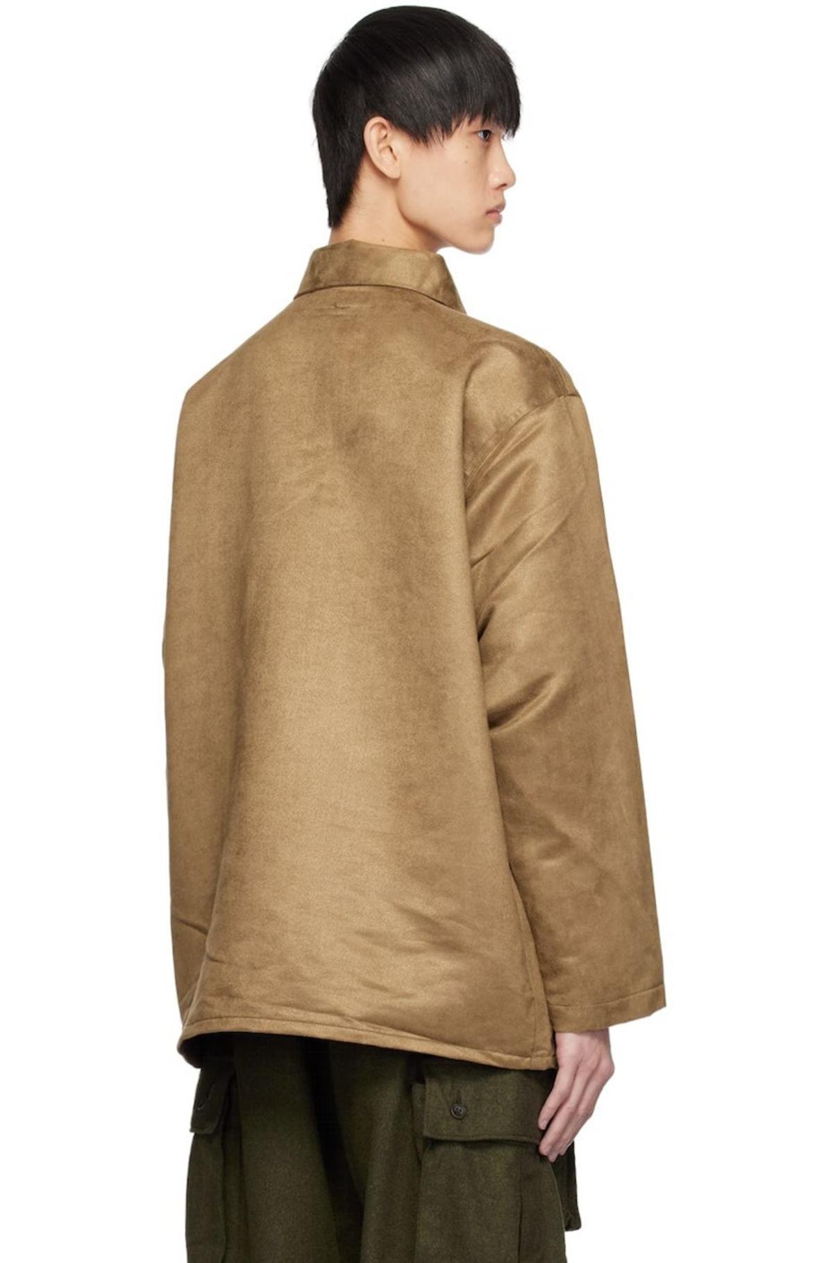 Engineered Garments Khaki BA Faux-Leather Jacket | Garmentory