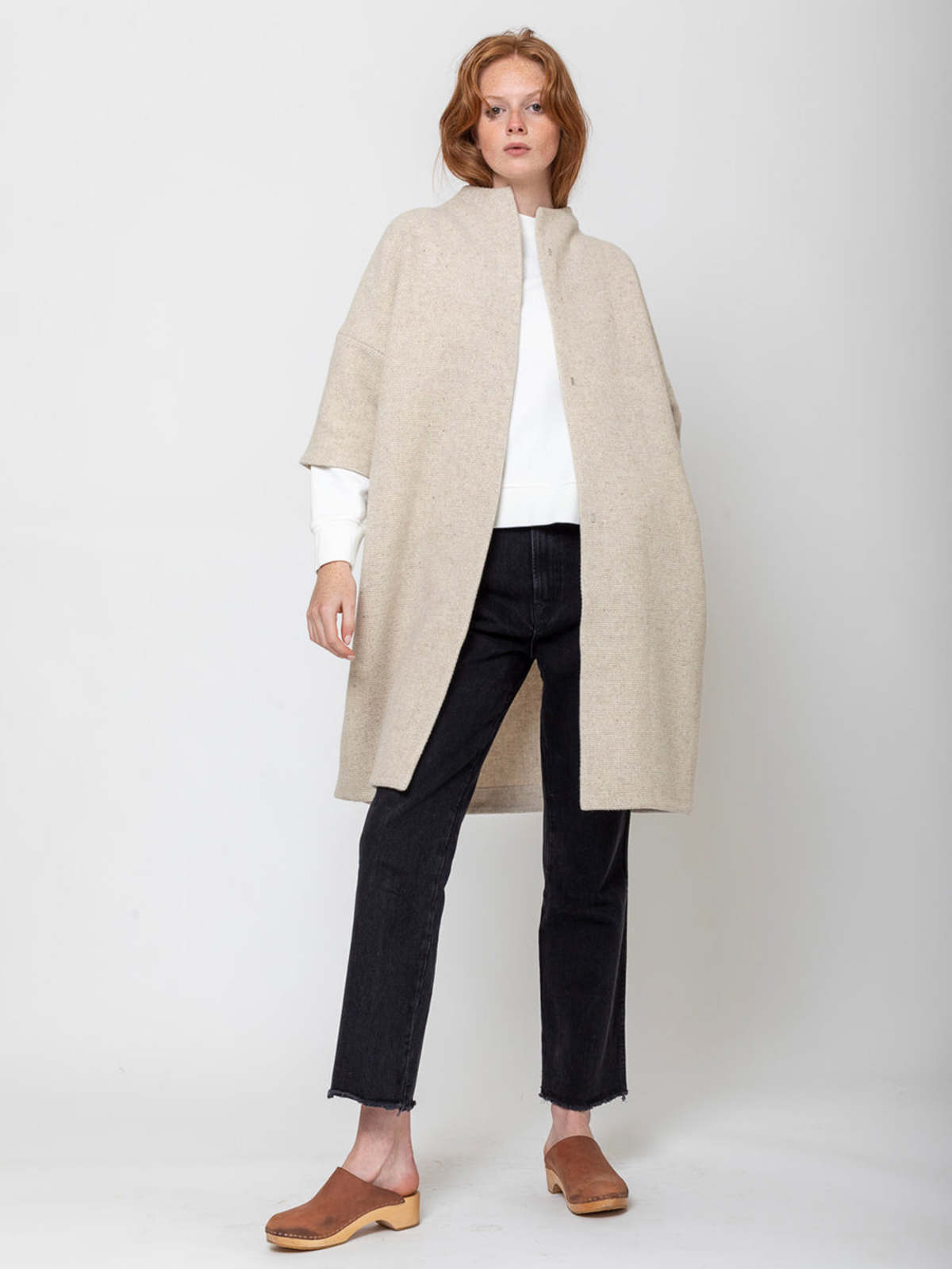 Evam Eva Wool Tweed Coat - Ivory | Garmentory