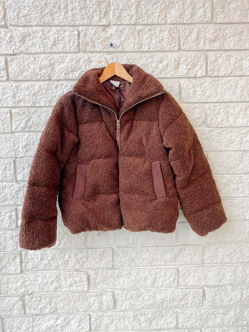 Varley Wilkins Sherpa Puffer Jacket - Brown | Garmentory