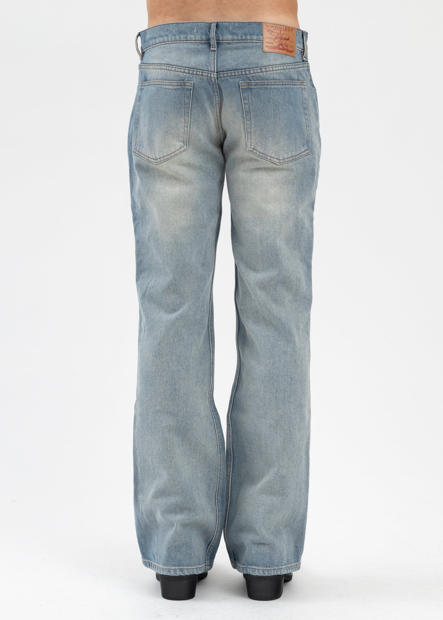 Y/project Hook And Eye Slim Jeans - Light Sand Blue | Garmentory