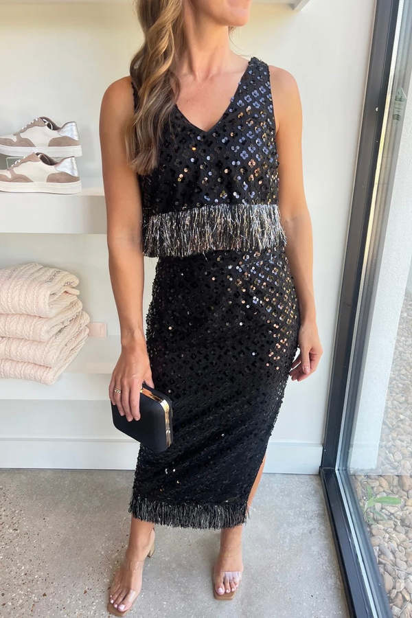 Saylor Randall Top And Skirt Set - Black | Garmentory