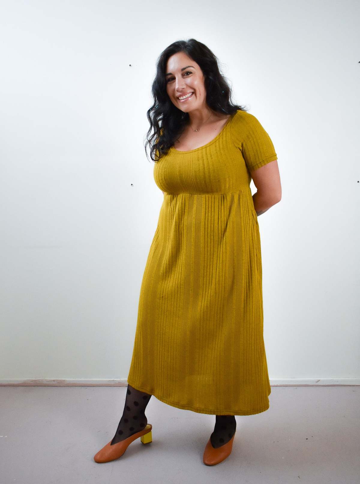 Altar Houseline Megumi Dress - Cardamom Turmeric Rib | Garmentory