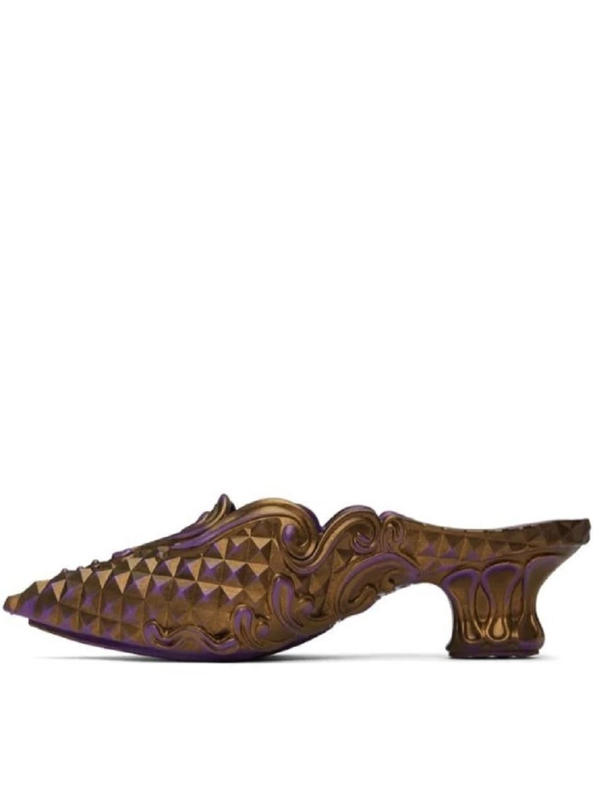 Y/project MELISSA EDITION PURPLE AND GOLD POINTED MULES - PINK/PURPLE ...