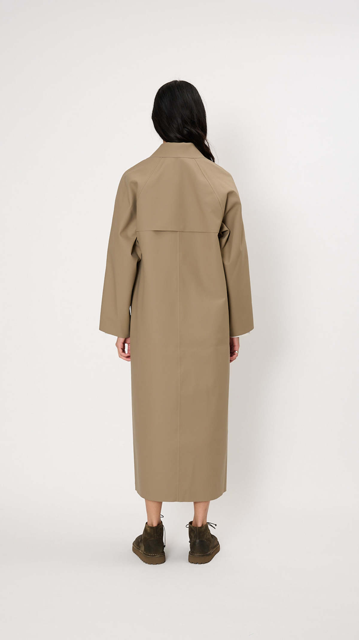 KASSL Original Long Rubber Coat - Taupe | Garmentory