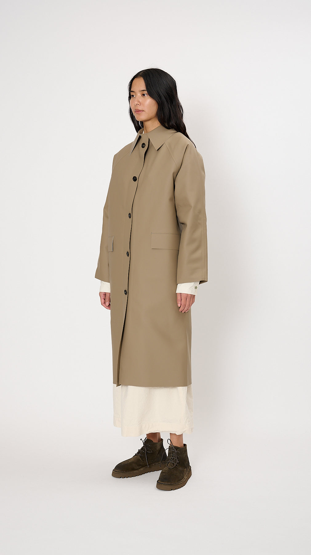 KASSL Original Padded Below Rubber Coat - Taupe | Garmentory